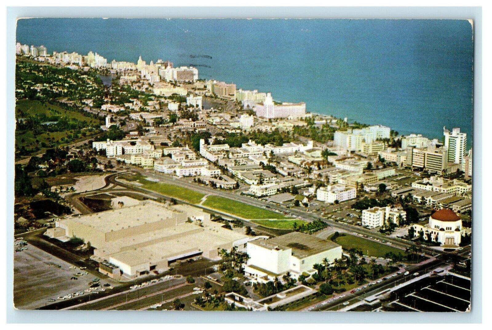 1959 Miami Beach FL, Exhibition Hall And Auditorium Aerial View ...
