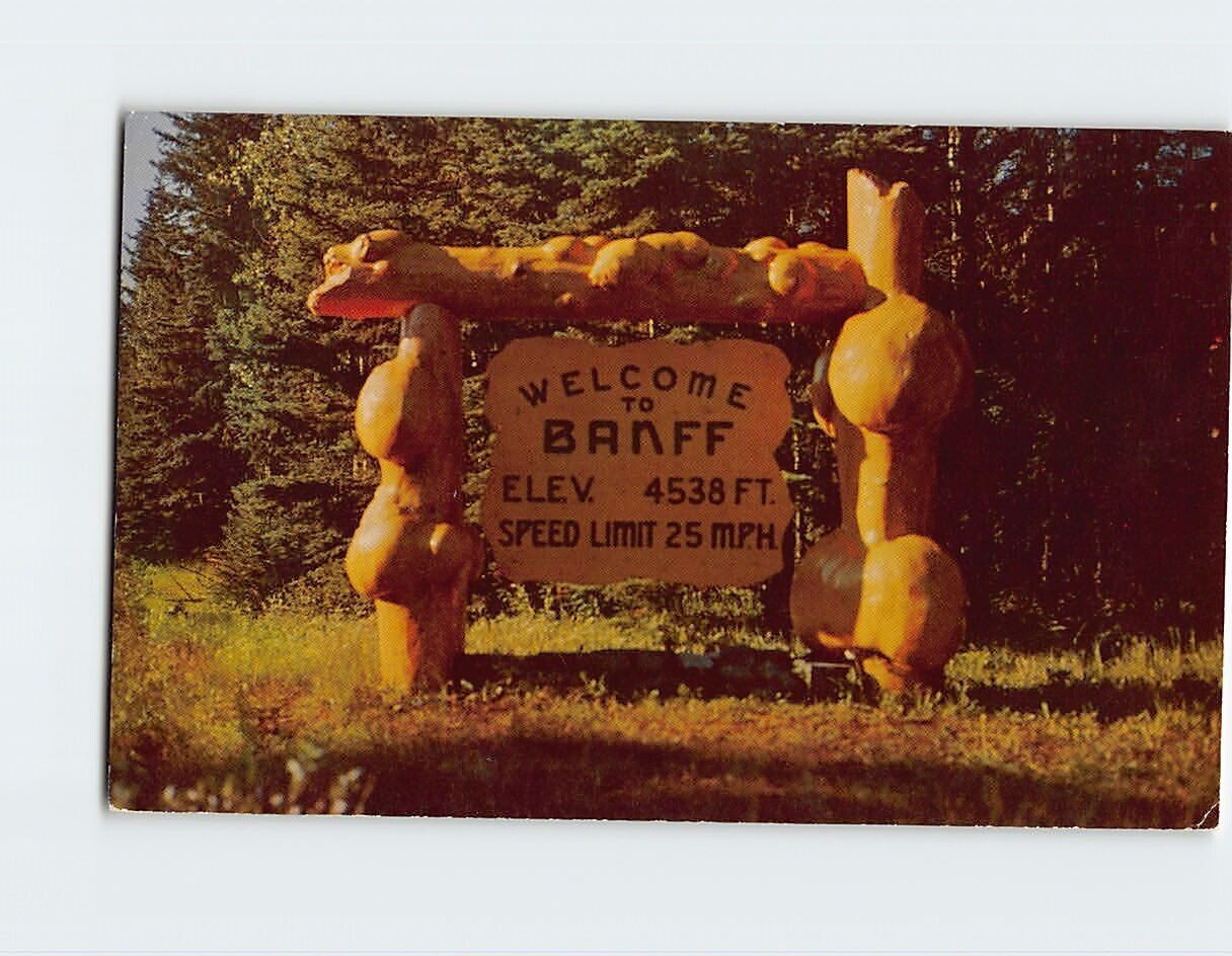 Postcard Banff National Park, Canadian Rockies, Entering Banff, Canada ...