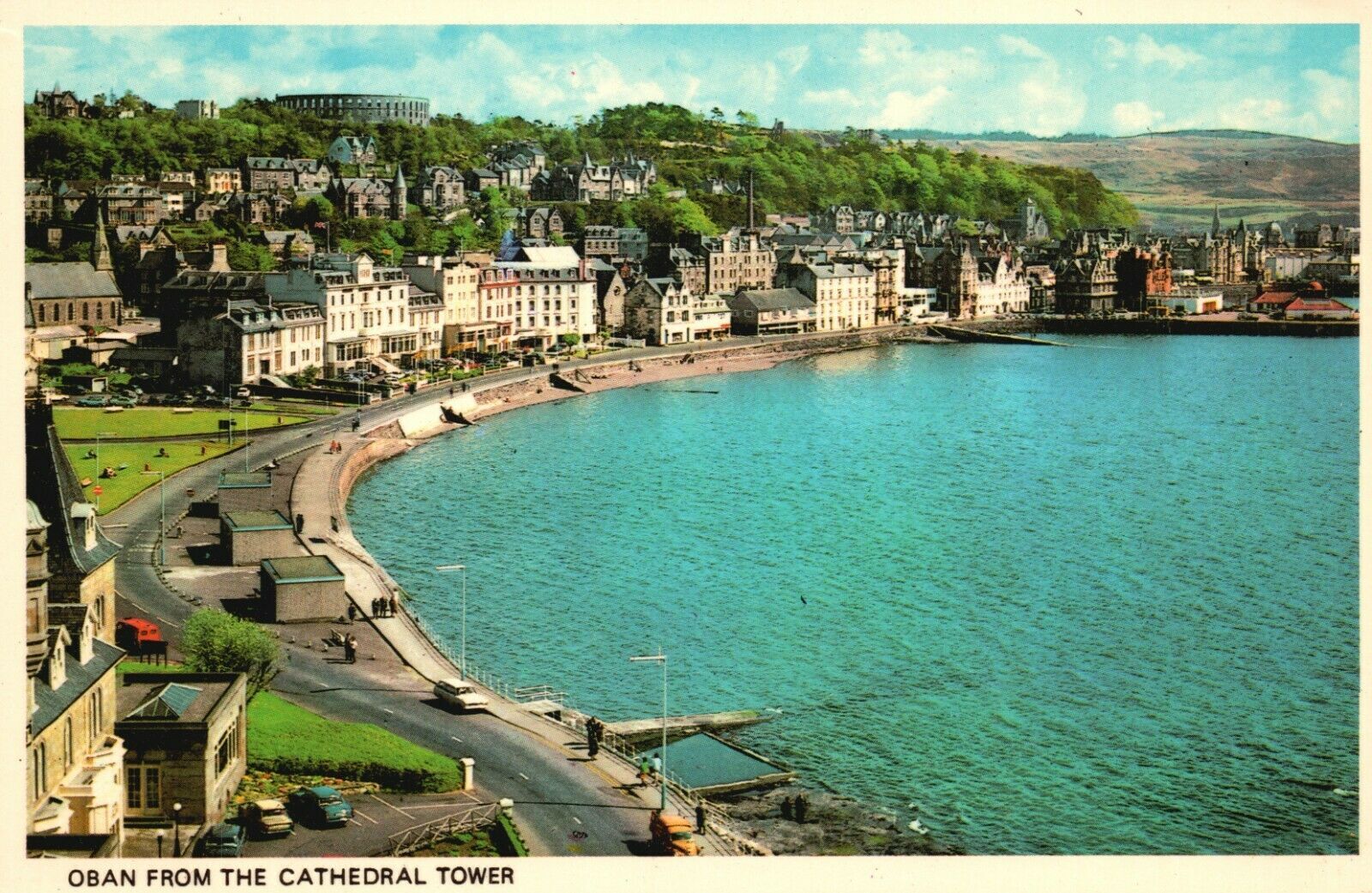 Vintage Postcard Oban From The Cathedral Tower Water Scene Colourmaster ...