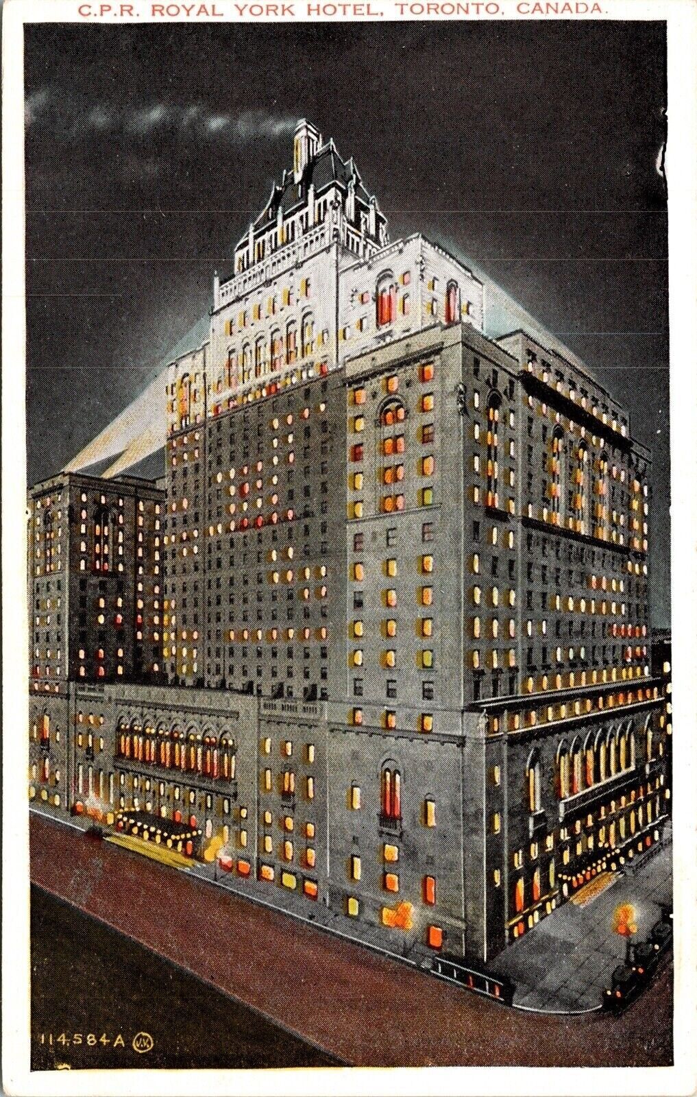Royal York Hotel Toronto Canada Nightview Downtown UNP VTG Postcard ...
