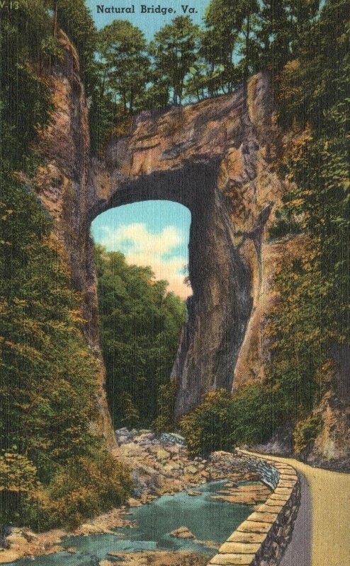 Vintage Postcard 1930's Natural Bridge Geological Form. Rockbridge Co ...