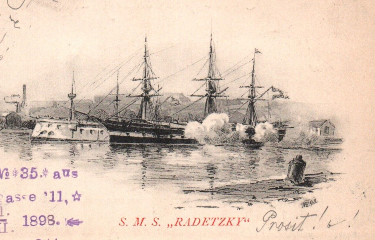 Postcard Rare Austro-Hungarian Navy SMS Radetzky c1899 Battleship ...