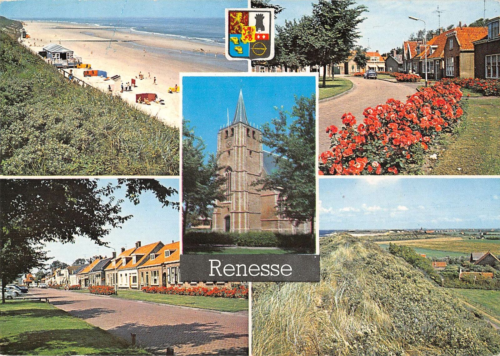 B110691 Netherlands Renesse Eglise, Church, Beach Promenade Houses ...