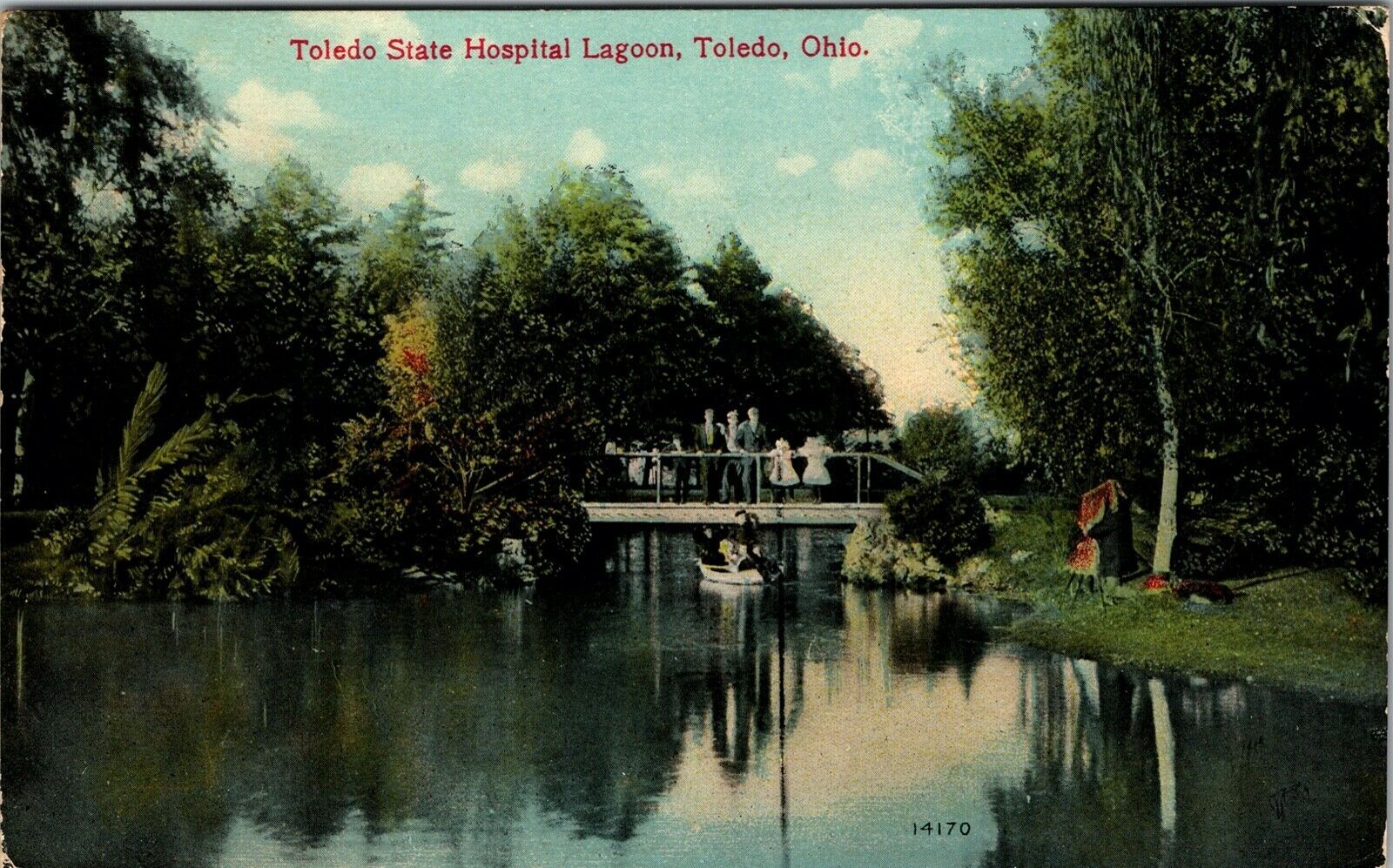 1911 Toledo State Hospital Lagoon Park Ohio Vintage Postcard | United ...