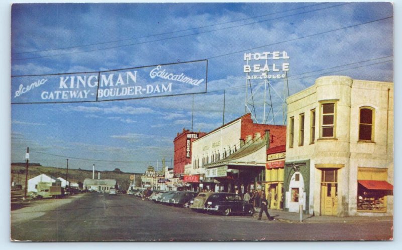 KINGMAN, Arizona AZ ~ North Front Street ROUTE 66 Hotel Beale c1940s ...