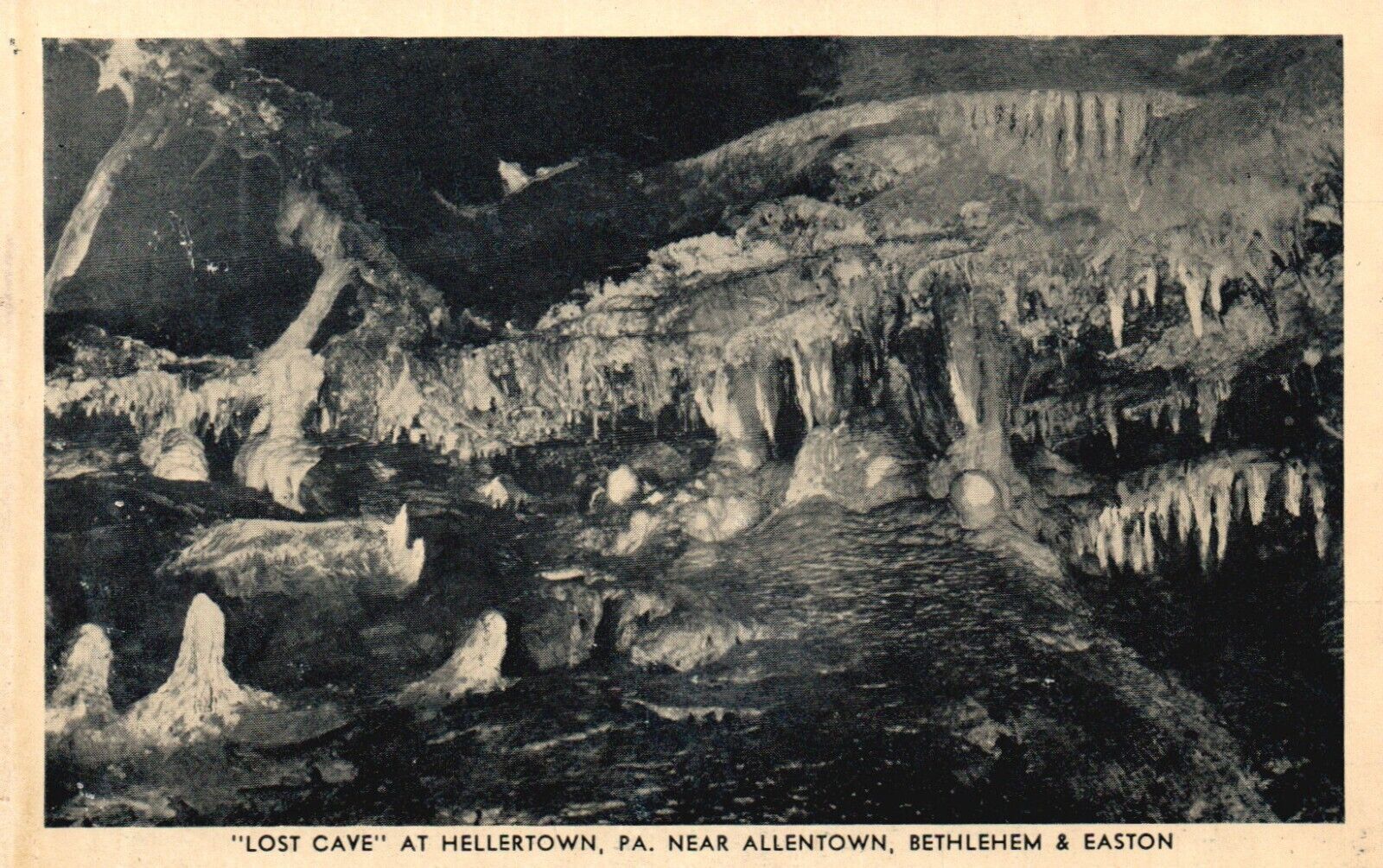 Postcard PA Hellertown Lost River Caverns Lost Cave Crystals Vintage PC ...