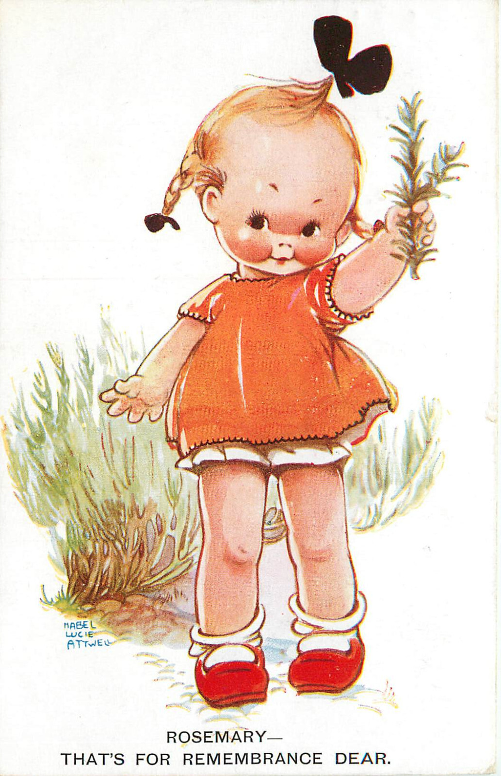 Mabel Lucy Atwell S/A Postcard Rosemary For Remembrance Language Of ...