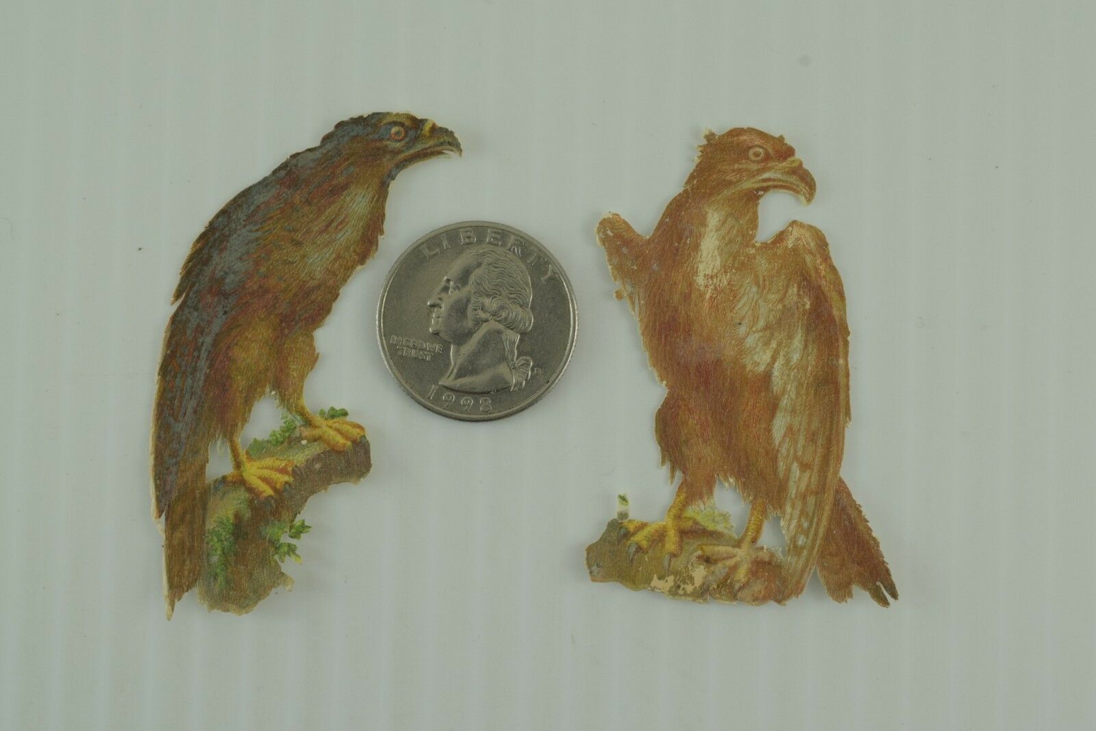 1880's-90's Victorian Die-Cut Lot Of 7 Eagle Hawk Falcon Cheetah Owl ...