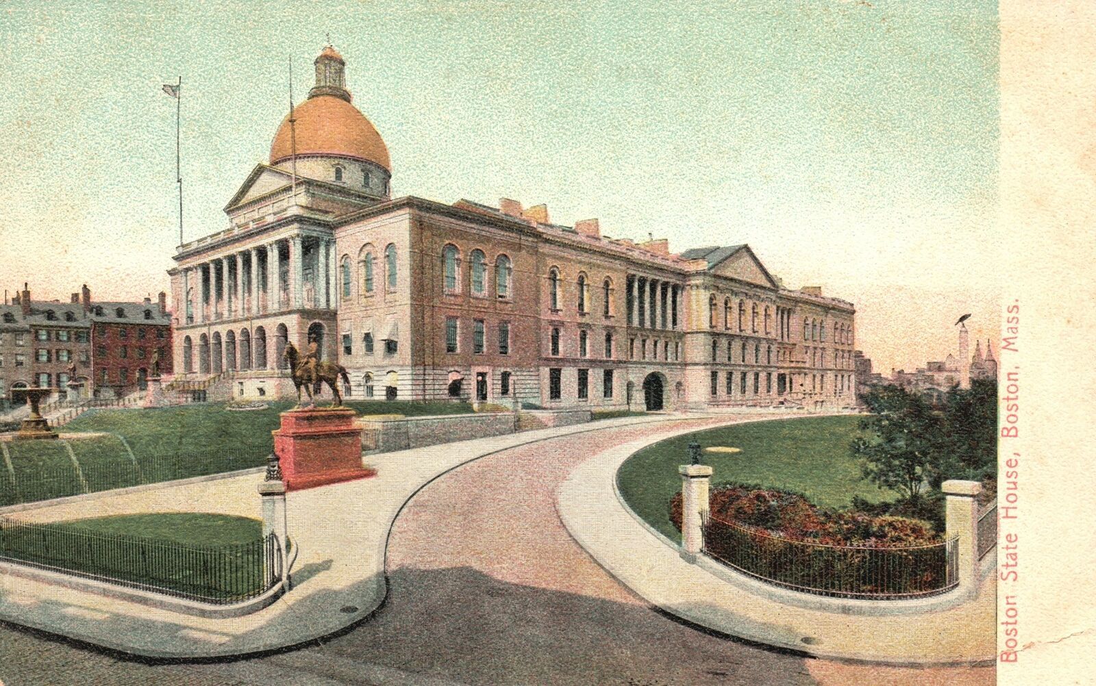 Vintage Postcard Boston State House Monument Landmark Boston ...