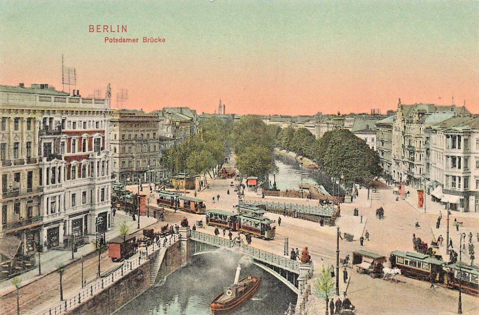 Berlin Germany~Potsdamer Brucke~1910S Dr Trenkler Tinted Photo Postcard ... Berlin Germany~Potsdamer Brucke~1910S Dr Trenkler Tinted Photo Postcard ...