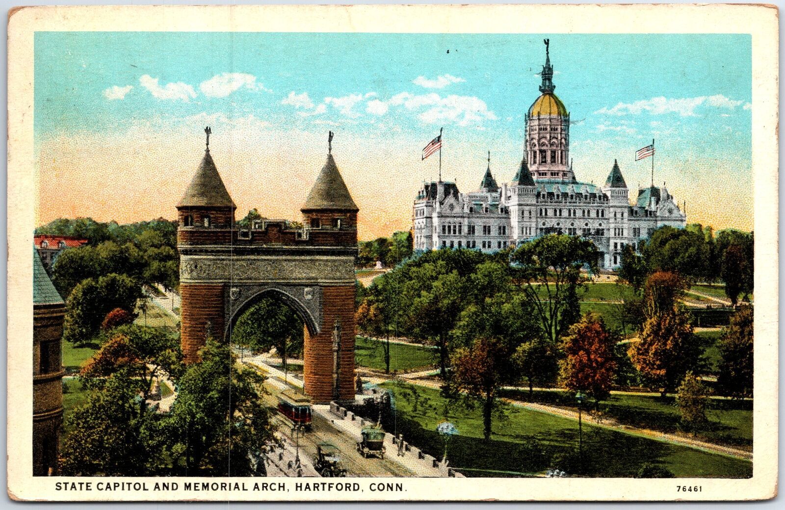 Vintage Postcard State Capitol and Memorial Arch at Hartford ...