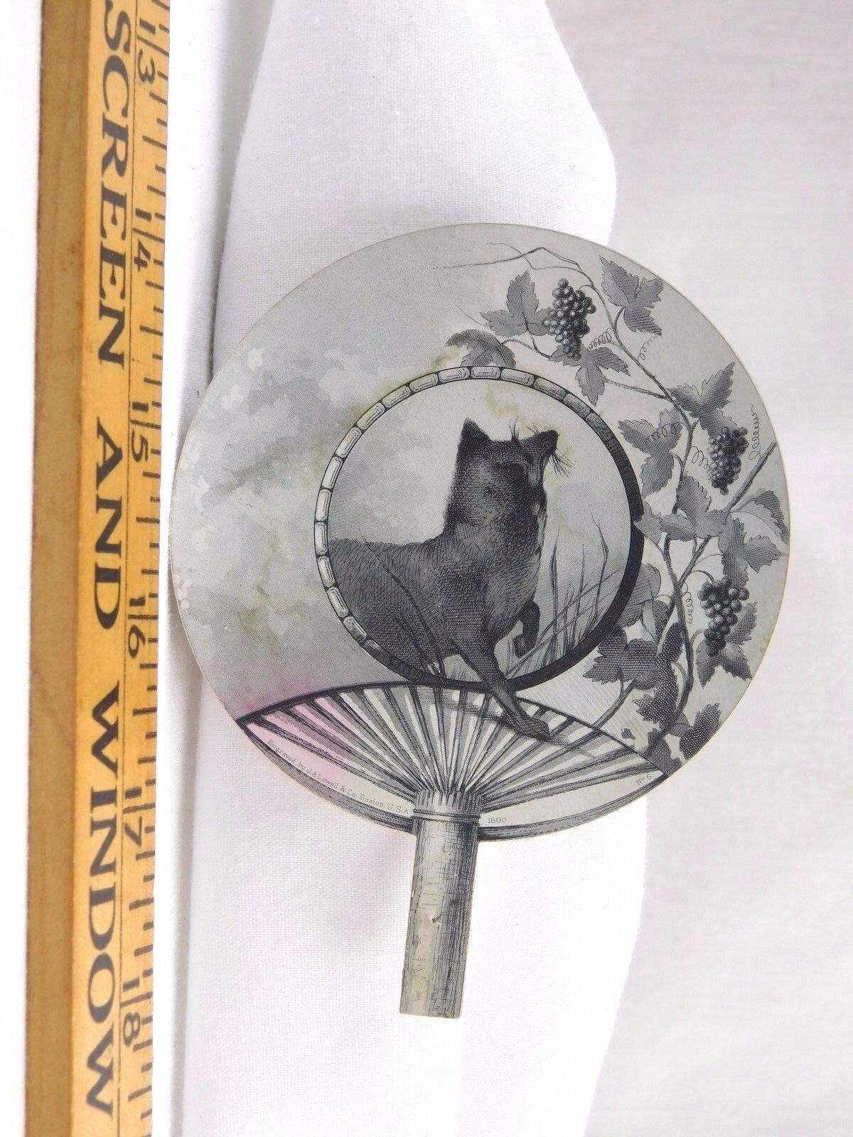 Victorian Die-Cut Fan Trade Card Fox Grape Vine Grapes F37 | Ephemera ...