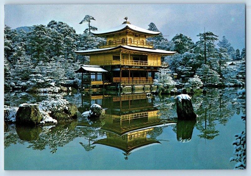 Kyoto Kansai Japan Postcard Kinkakuji Temple in Fresh Snow c1950's ...
