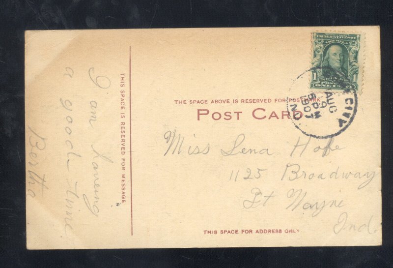 Rome City Indiana Railroad Depot Train Station 1907 FT. Wayne Vntage ...