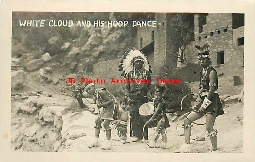 Native American Indians, RPPC, White Cloud & His Hoop Dance, Manitou ...