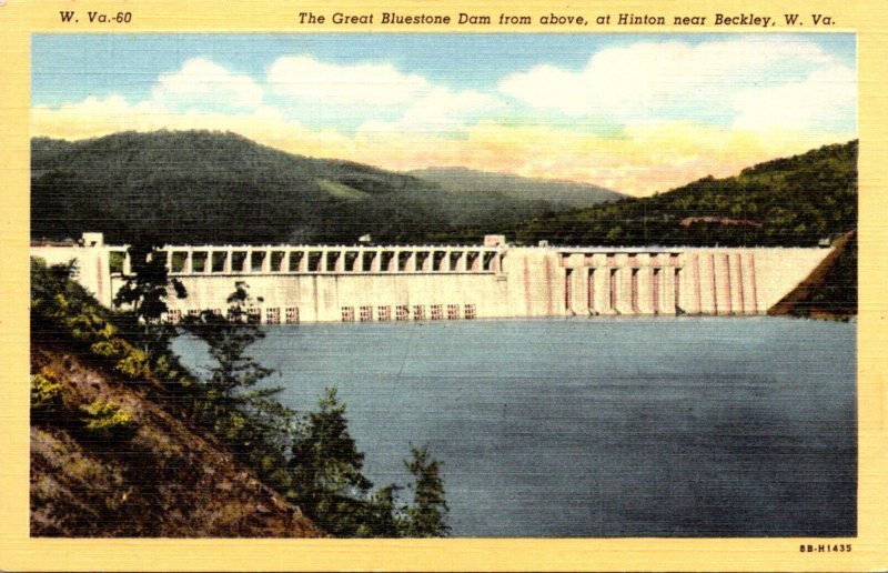 West Virginia The Great Bluestone Dam At Hinton Near Beckley Curteich ...