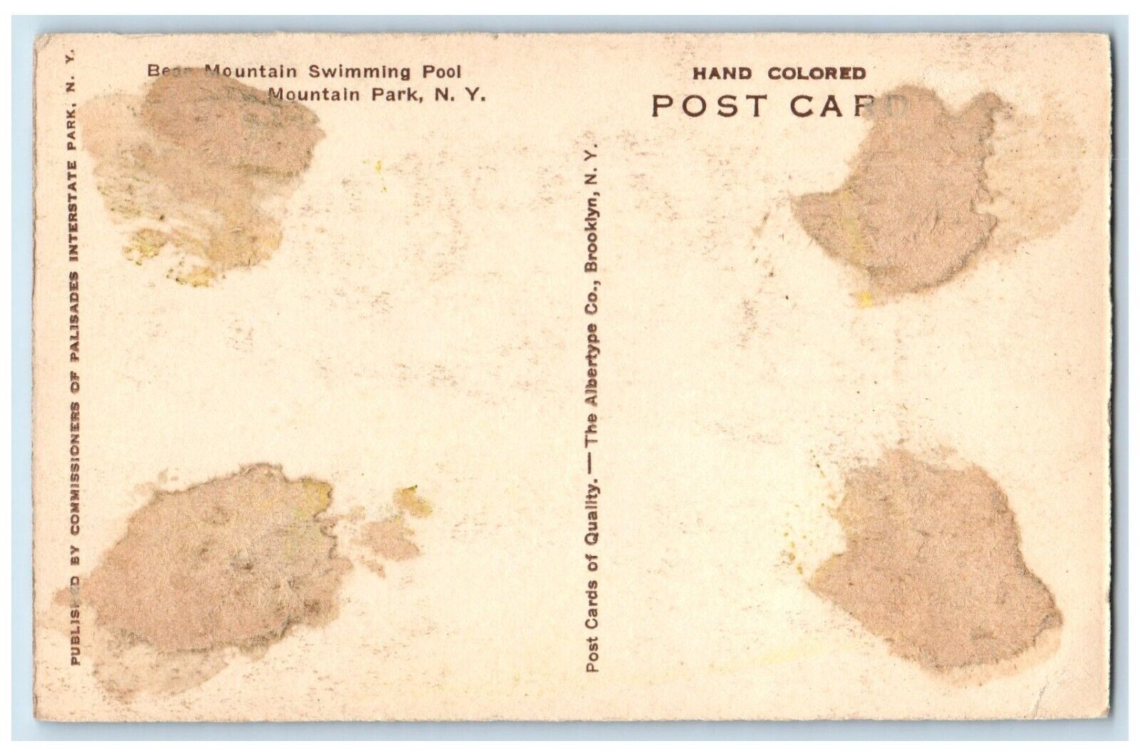 Bear Mountain Swimming Pool Mountain Park New York NY, Handcolored ...