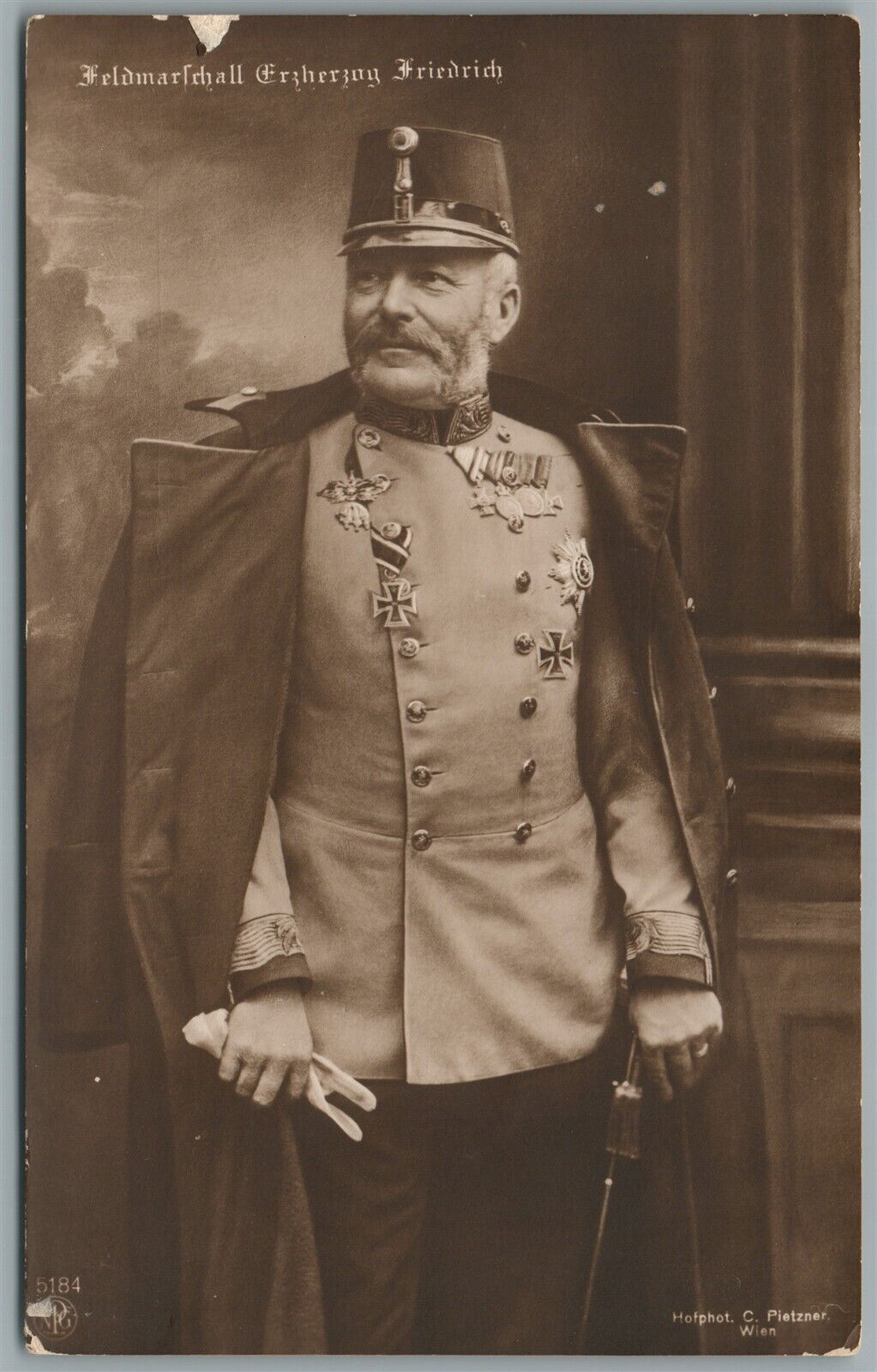 Feldmarschall Erzherzog Friedrich WWI ERA Antique Real Photo Postcard ...