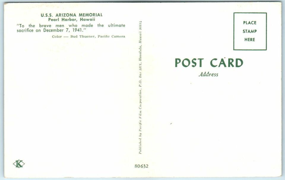 M-1875 USS Arizona Memorial Pearl Harbor Hawaii | United States ...