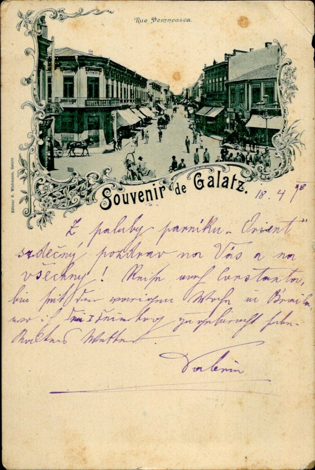 GAB165 romania galati suvenire de galatz hotel regal strada domneasca ...