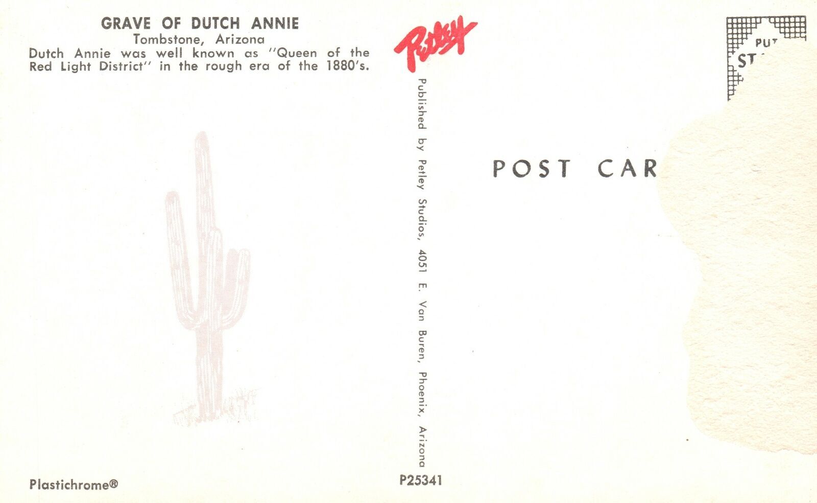 Vintage Postcard Grave Of Dutch Annie Queen Of Red Light District ...