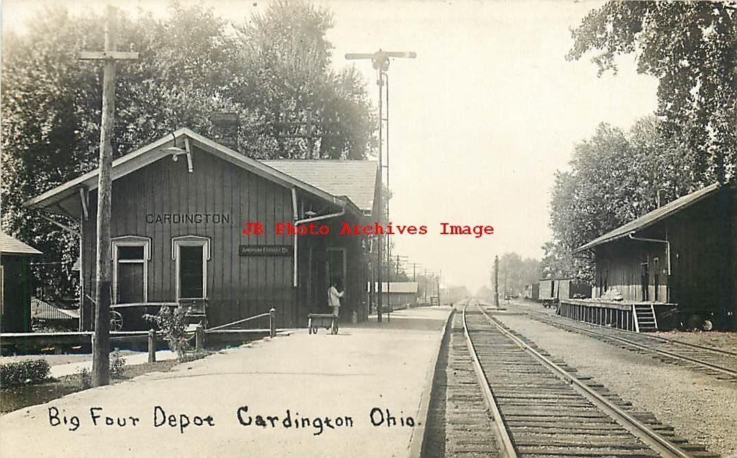 Depot, Ohio, Cardington, RPPC, Big Four Railroad Station, Photo ...