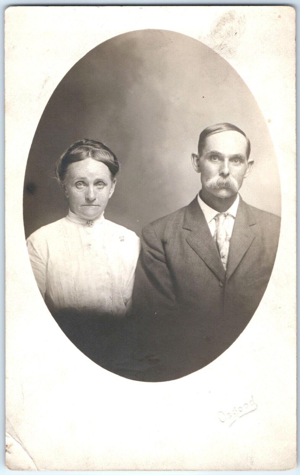 ID'd c1910s Old Man Woman Lady RPPC Osgood Real Photo John Spenny Maud ...