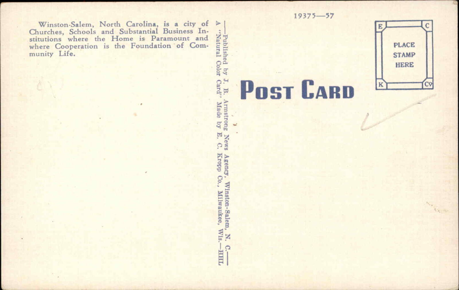 Winston-Salem North Carolina NC Bus Station Greyhound Linen Vintage ...