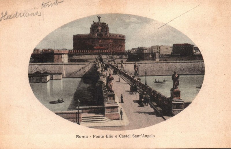 Vintage Postcard Elio Bridge Saint Angelo Castle Rome Italy C. 1910 ...