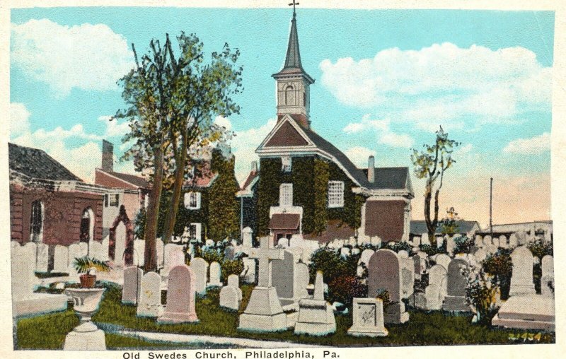 Vintage Postcard 1930's Old Swedes Church Philadelphia Pennsylvania PA ...