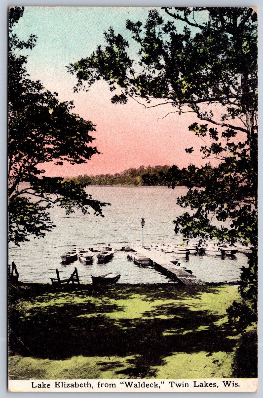 K22/ Twin Lakes Wisconsin Postcard c1910 Lake Elizabeth Waldeck 332 ...