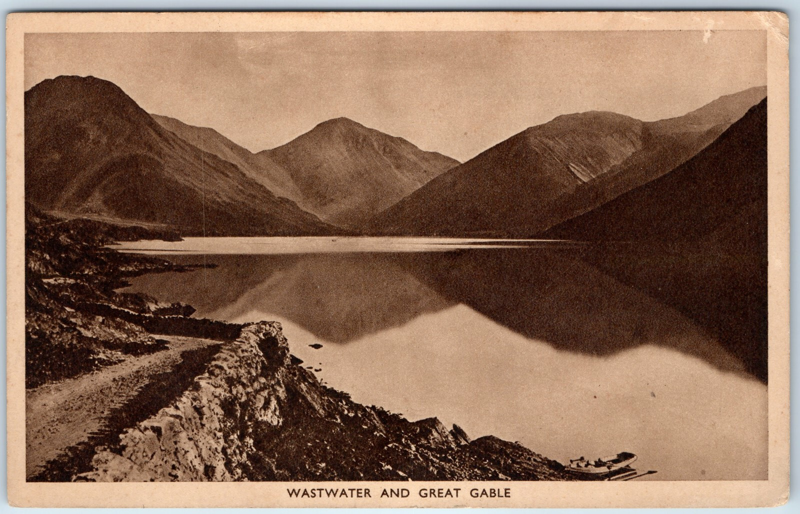 c1920s Wasdale, UK Great Gable Lake District Wastwater Postcard Path ...