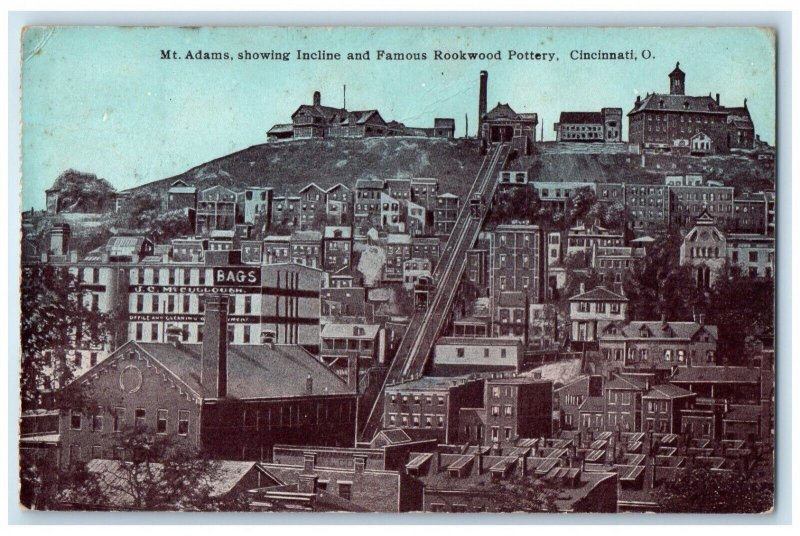 1910 Mt. Adams Incline Rookwood Pottery Exterior Rail Cincinnati Ohio ...