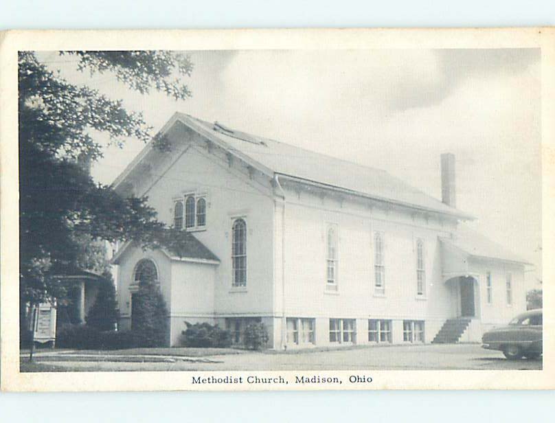 Unused 1940's OLD CARS & CHURCH SCENE Madison Ohio OH p4976 | United ...
