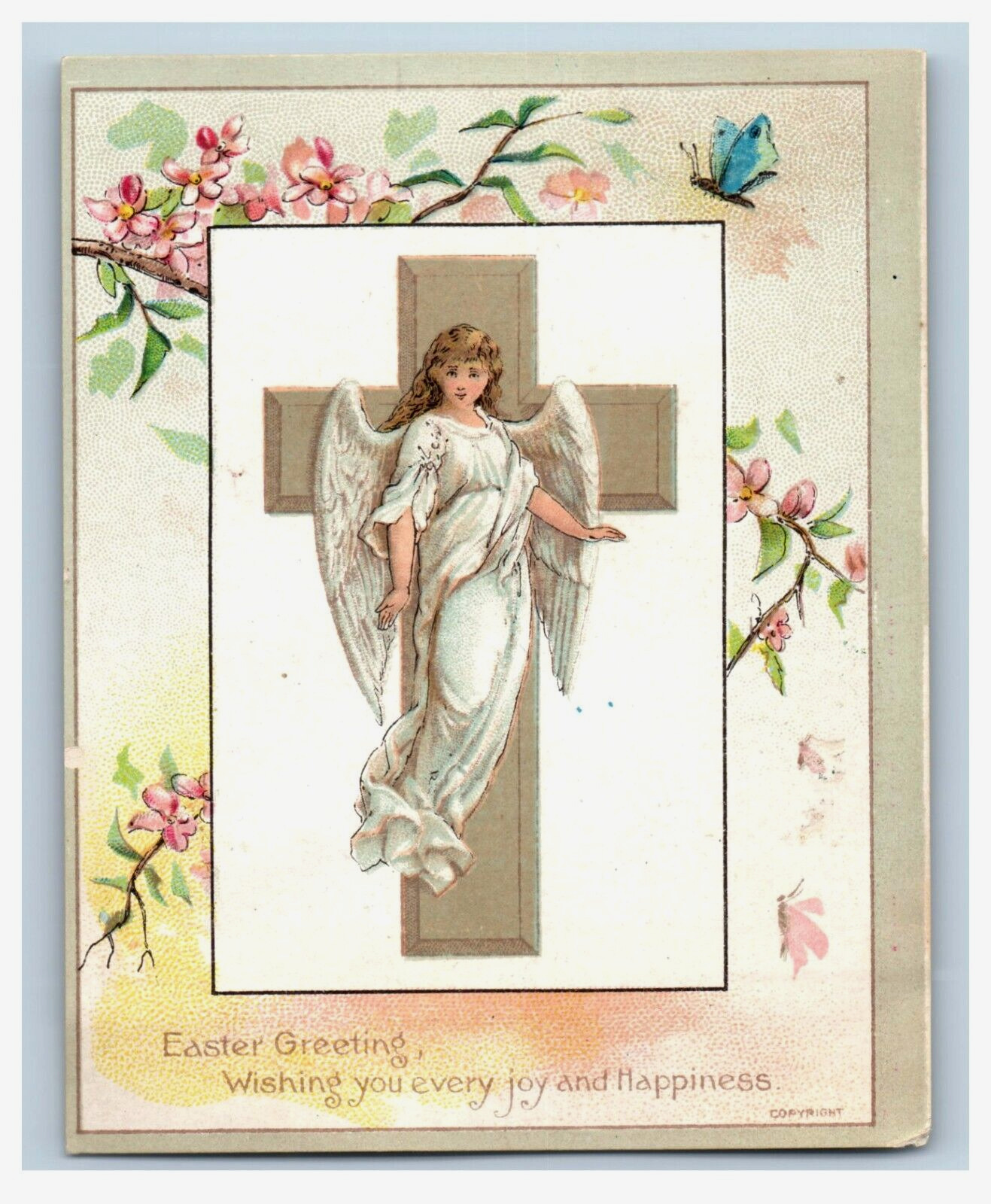1880s Victorian Easter Trade Card Beautiful Angel In White F114 ...