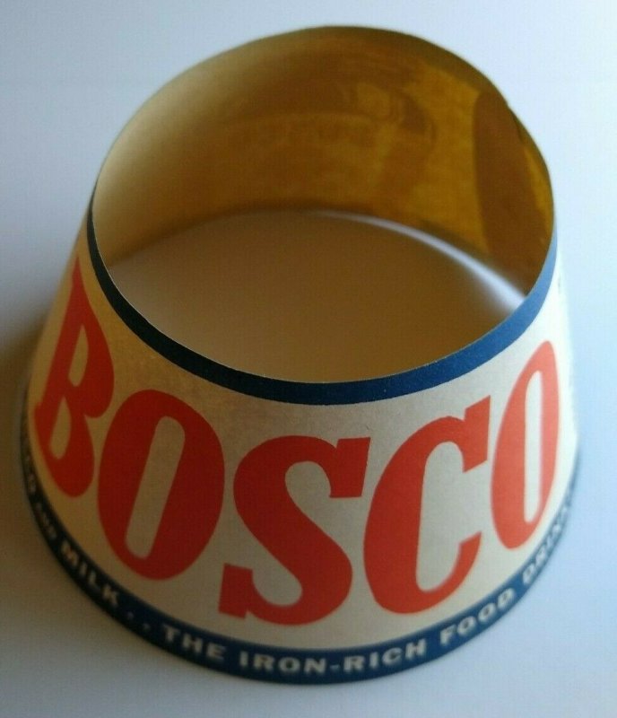 Vintage 1940s Bosco Syrup Milk Bottle Collar Original Dairy Advertising ...