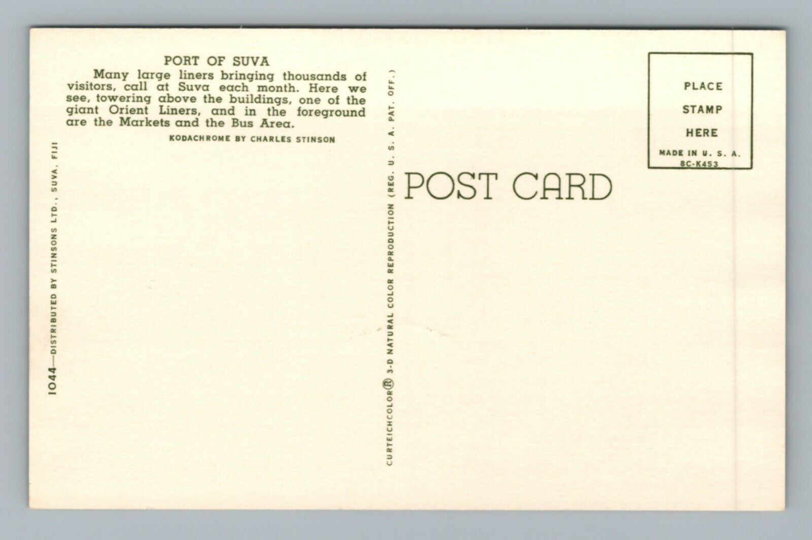 Port of Suva Fiji Vintage Postcard | Australia & Oceania - Fiji ...