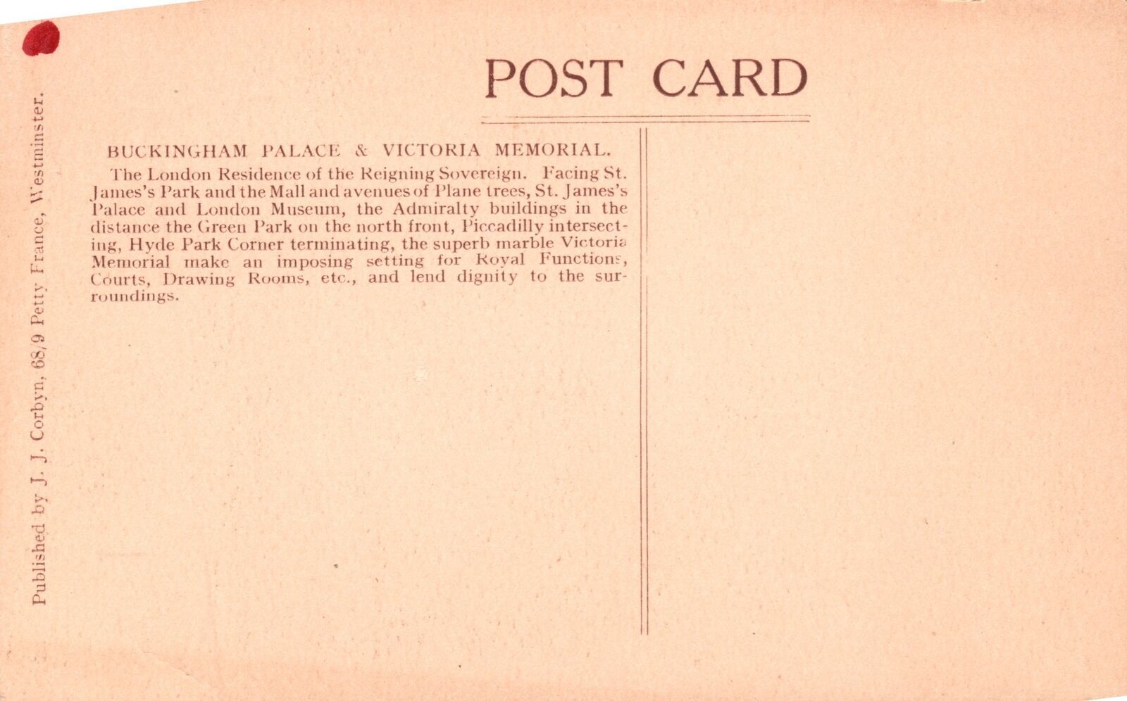 Vintage Postcard Queen Victoria Memorial and Buckingham Palace London ...