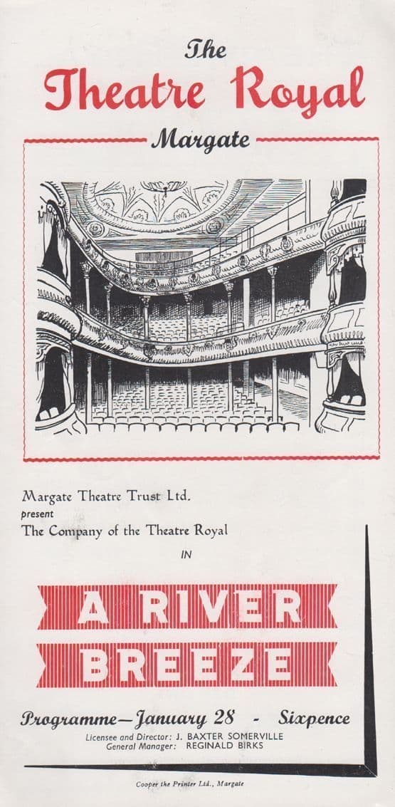 A River Breeze Roland Oliver Rare Theatre Royal Margate Kent Programme ...