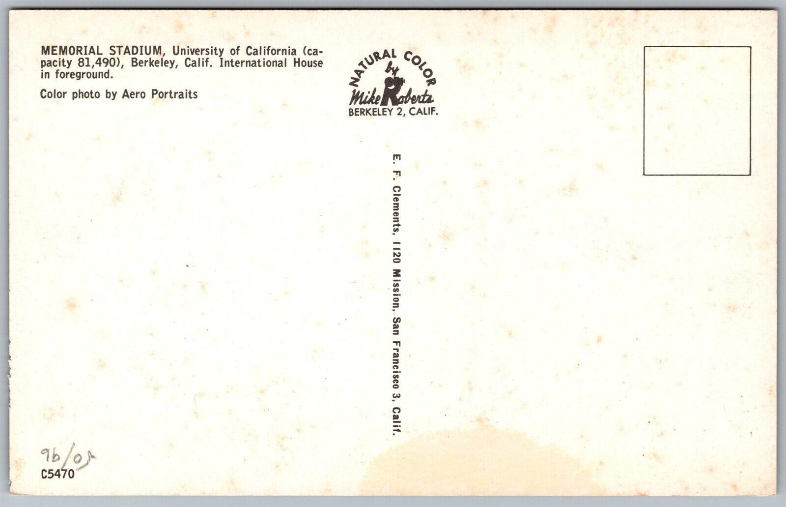 Vtg Berkeley CA University of California Memorial Stadium 1950s View ...