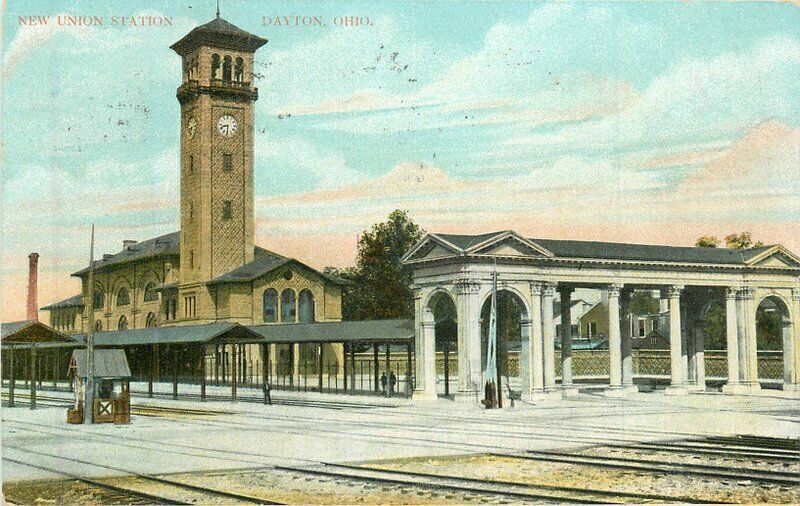 Dayton Ohio New Union Station Railroad McFarlane 1909 Postcard 22-662 ...
