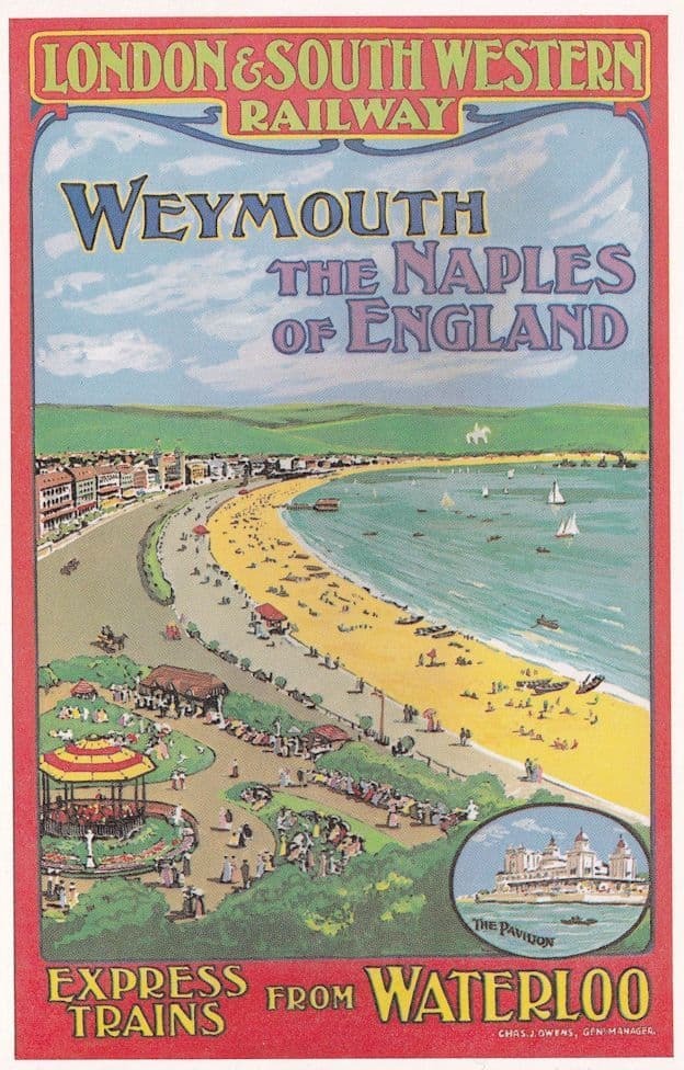 LSWR Railway Weymouth Naples Of England Train Poster Postcard | Topics ...