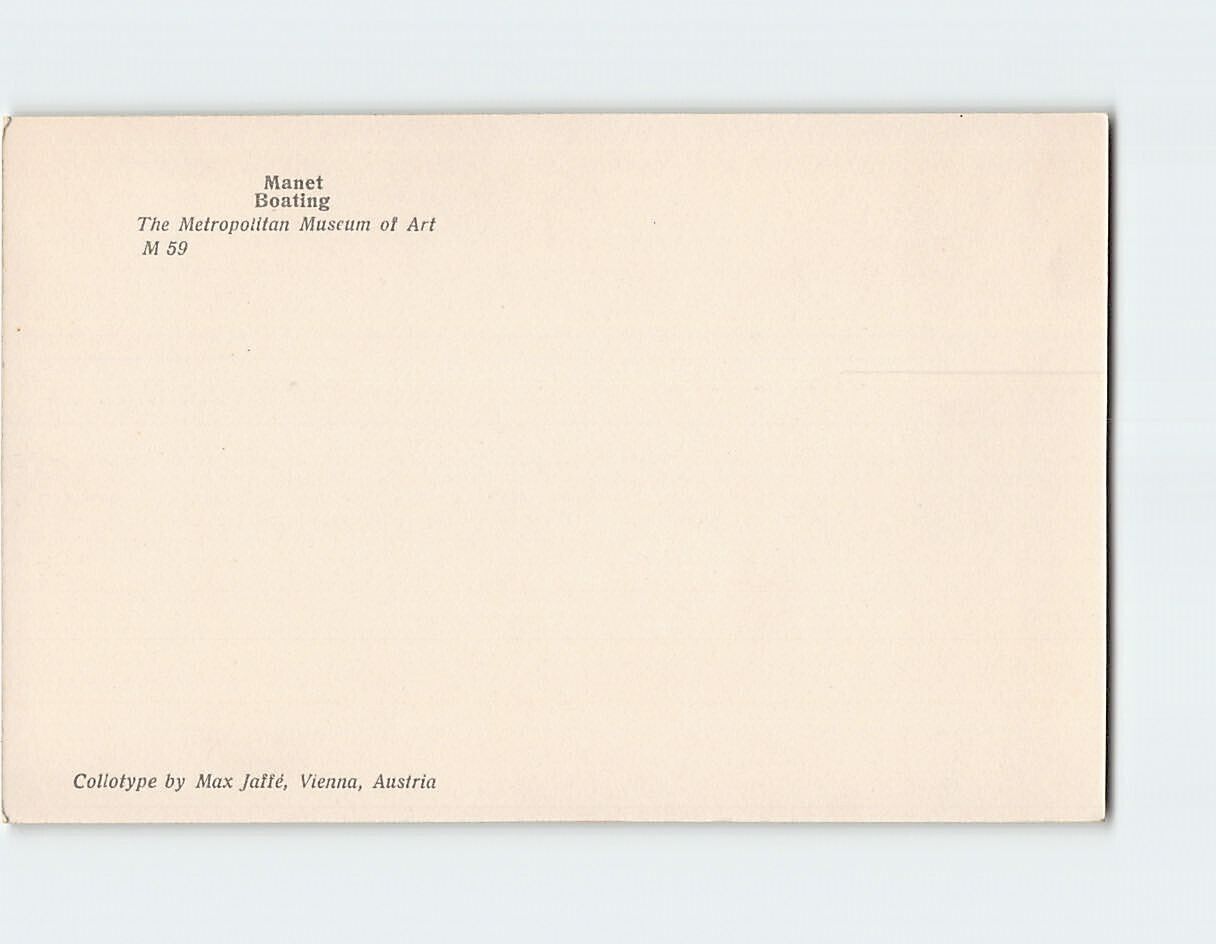 Postcard Boating By Manet, The Metropolitan Museum of Art, New York ...