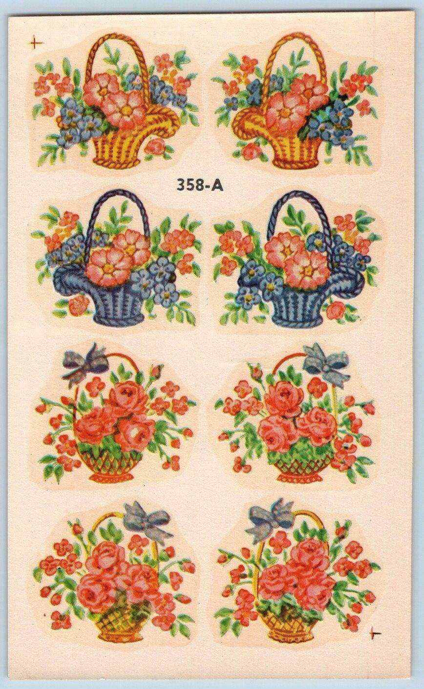 1950'S Duro Decals*Flower Baskets Decorative Transfers #358-A ...