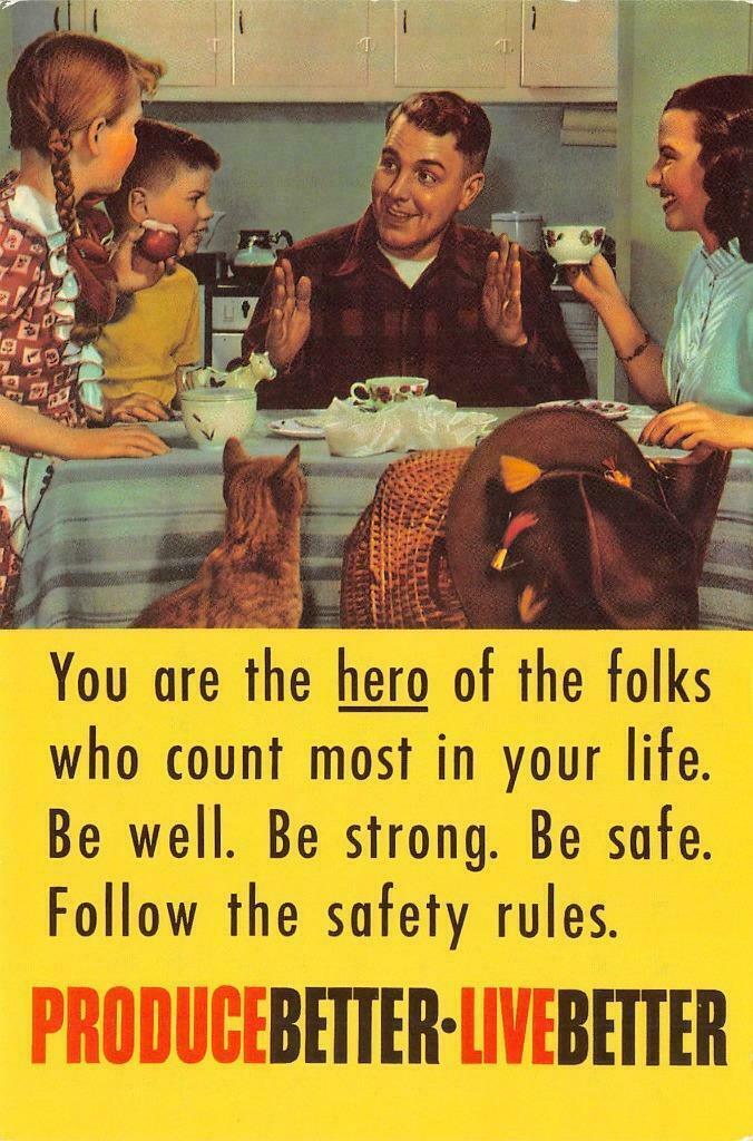 WWII Family 1940s/1950s Industrial Propaganda Poster 1988 Repro ...
