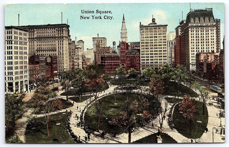 Vintage Postcard Union Square Buildings Broadway to Fourth Avenue New ...