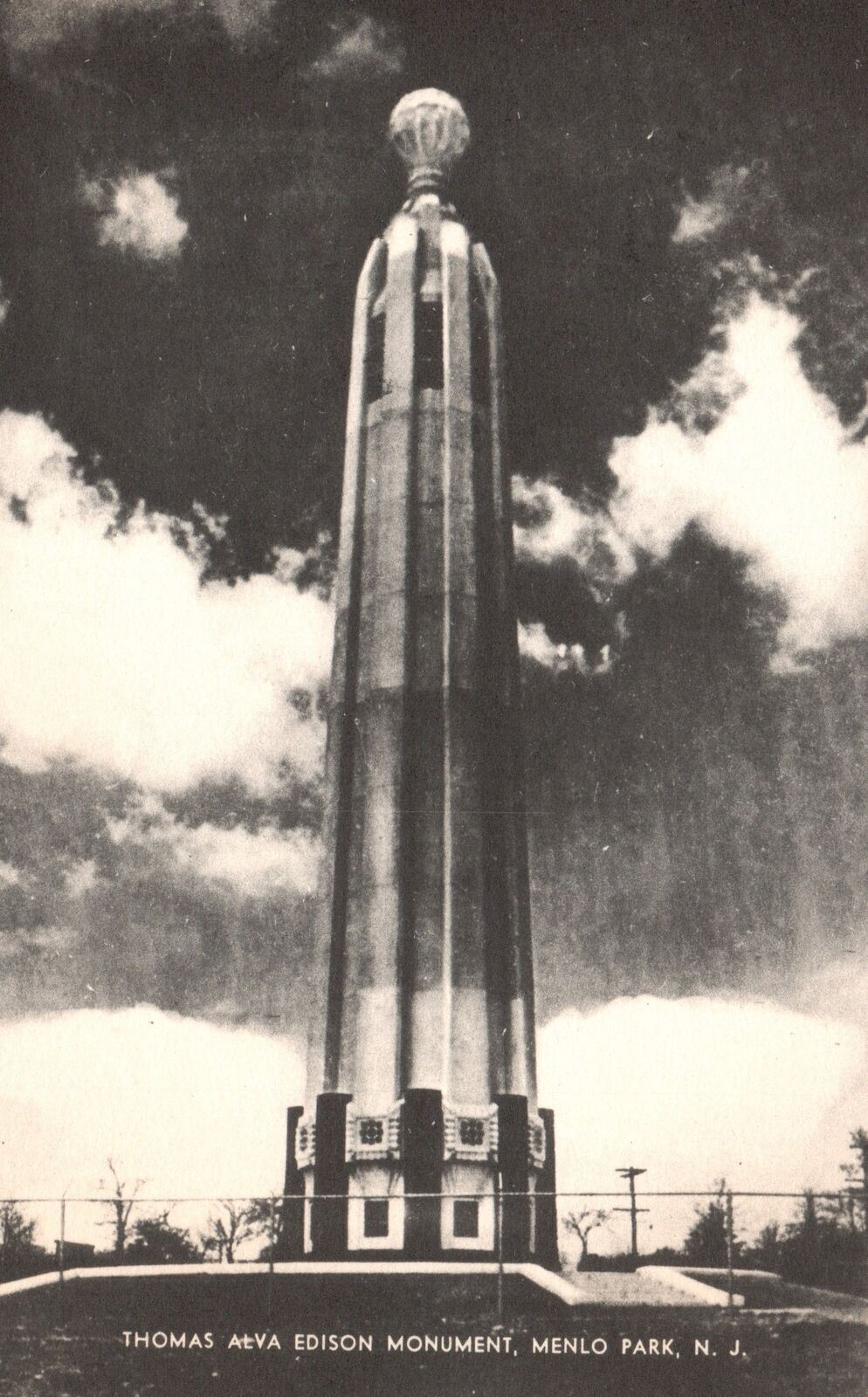Vintage Postcard Historical Thomas Alva Edison Monument Menlo Park New ...