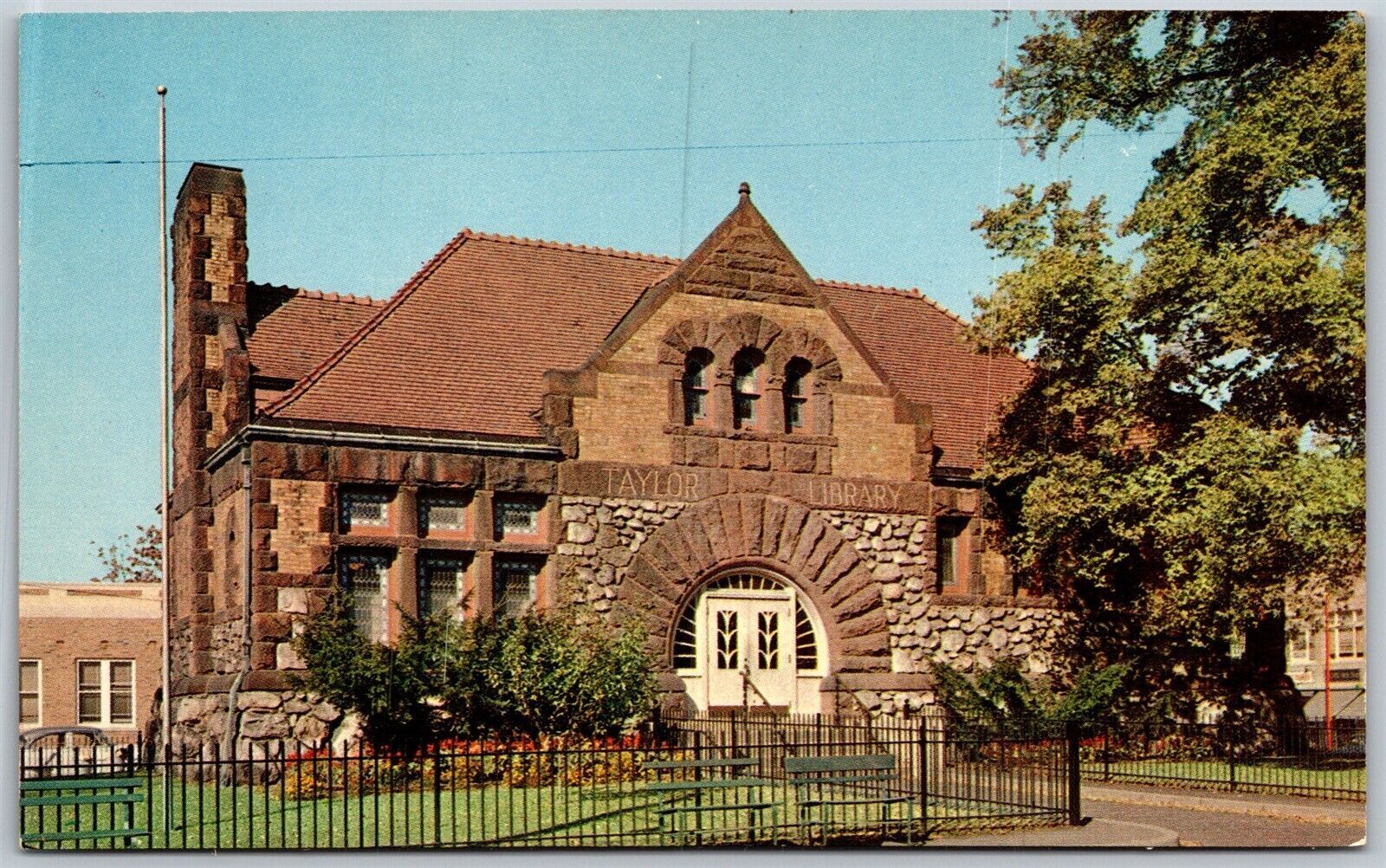 Vtg Milford Connecticut CT Taylor Library 1950s View Old Chrome Card ...