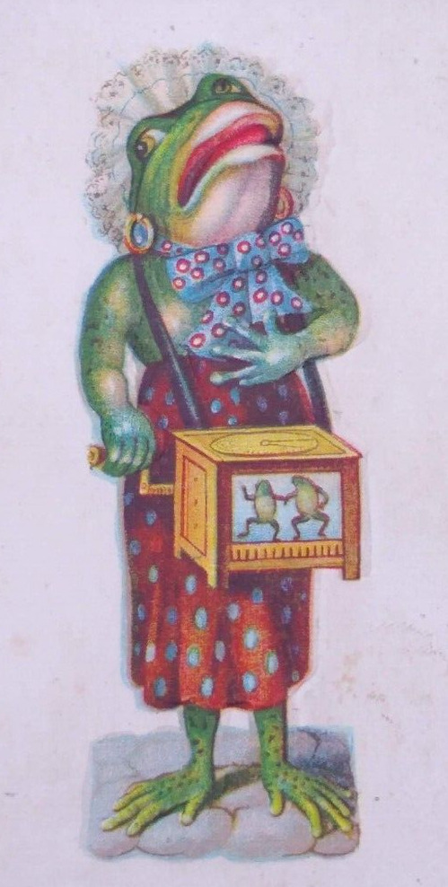 1880s - 1890s Anthropomorphic Dressed Frog Plays Instruments Victorian ...