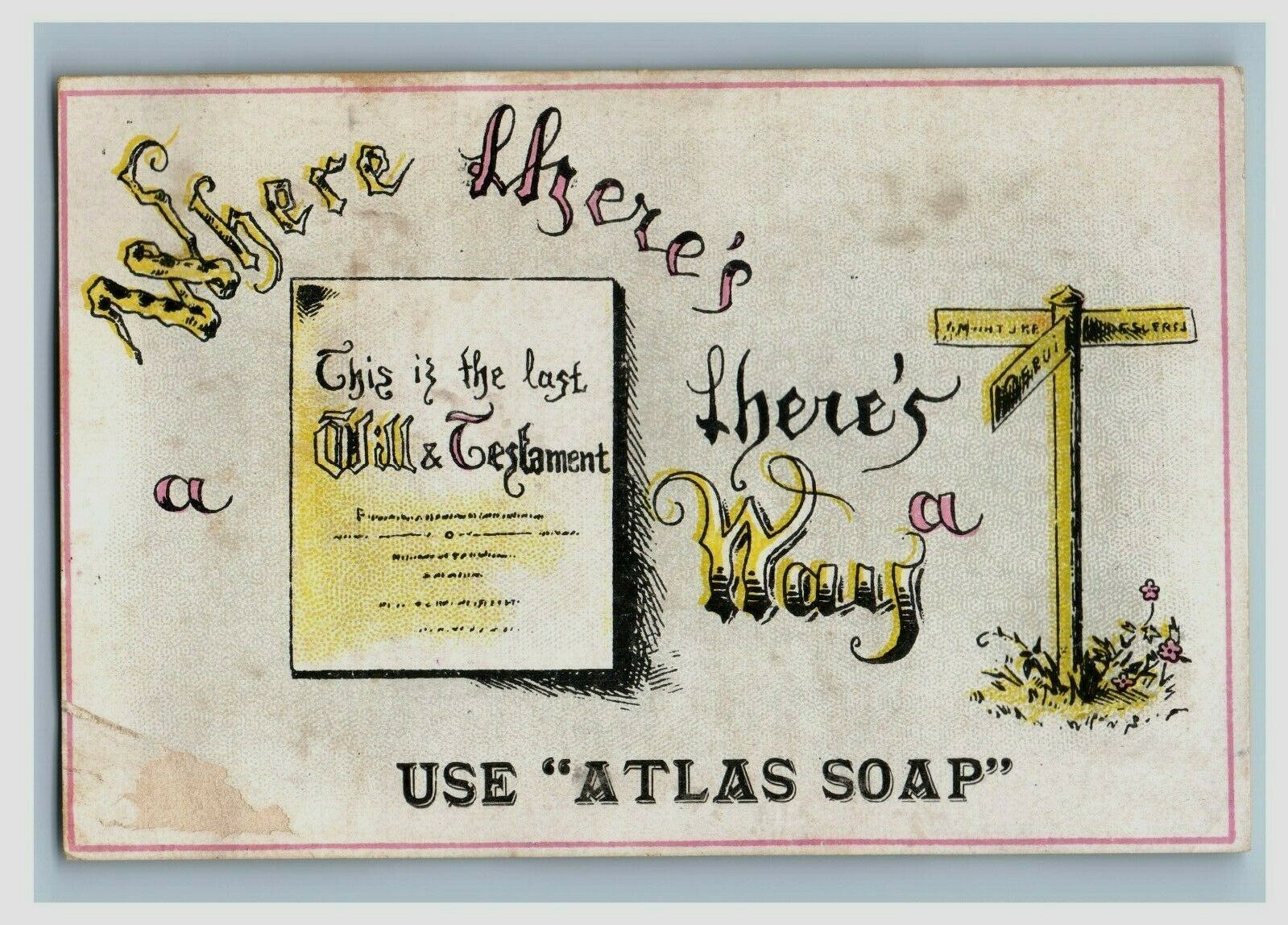 1870s-80s Atlas Soap Rebus Puzzle Cards R.C. Burroughs Lot Of 2 P207 ...